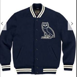 OVO | Jackets & Coats | Brand New Drake Ovo Varsity Jacket Navy Blue ...